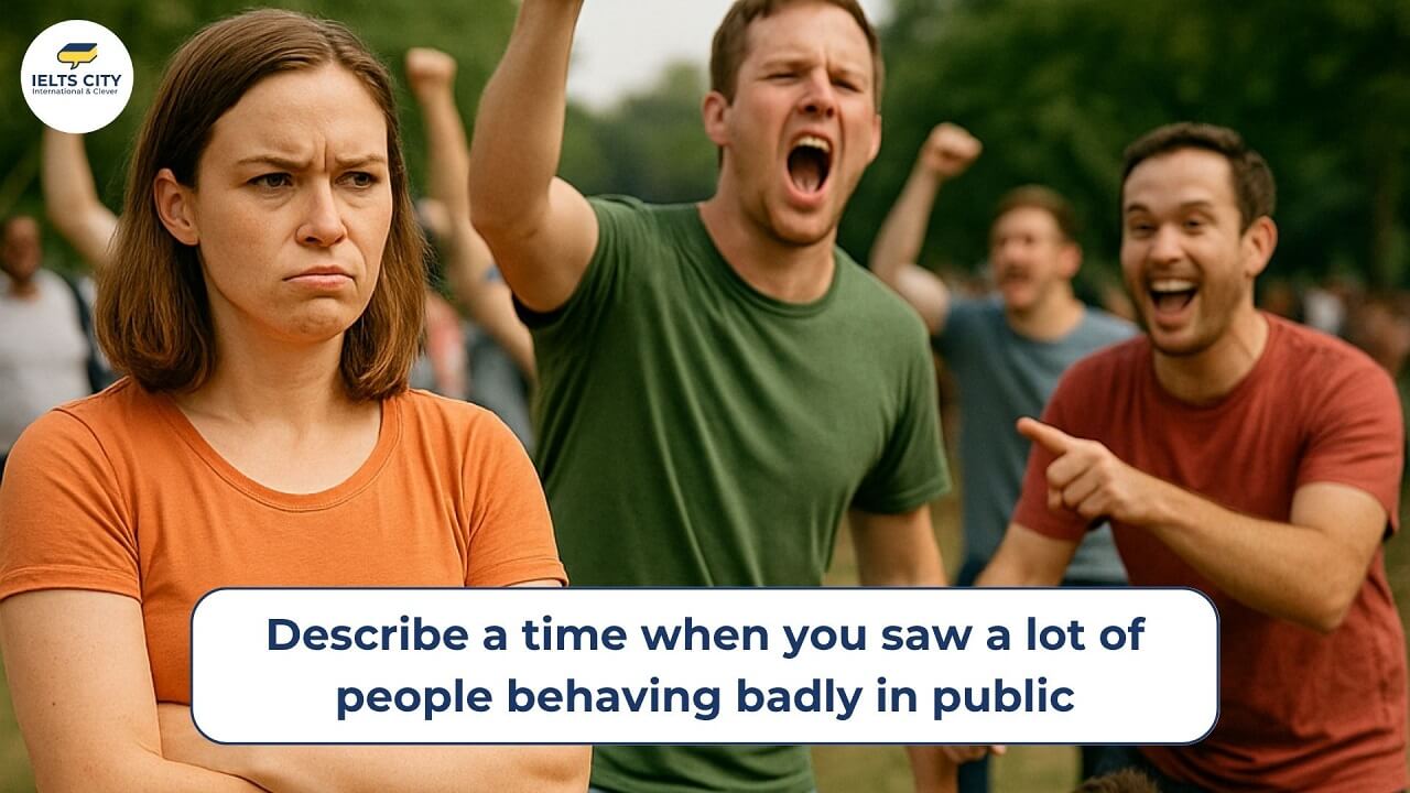 Bài mẫu Describe a time when you saw a lot of people behaving badly in ...