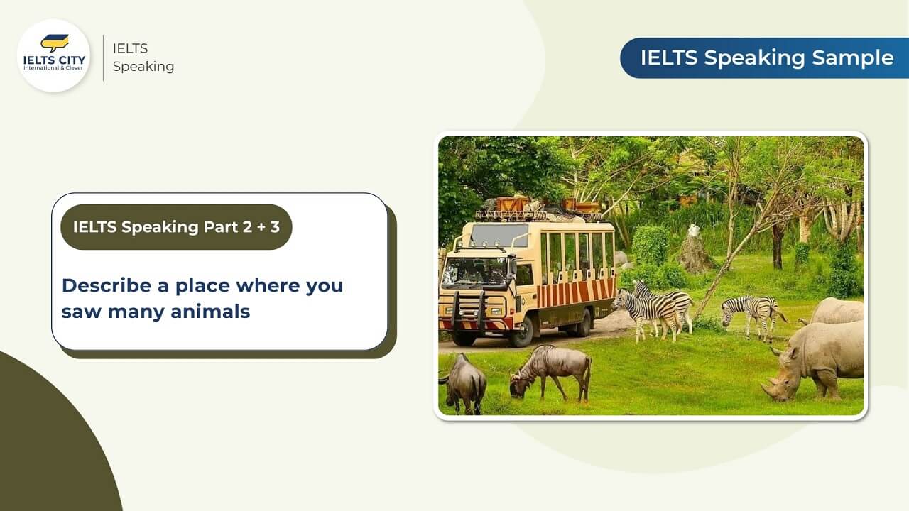 [Bài mẫu Speaking Part 2+3] Describe a place where you saw many animals